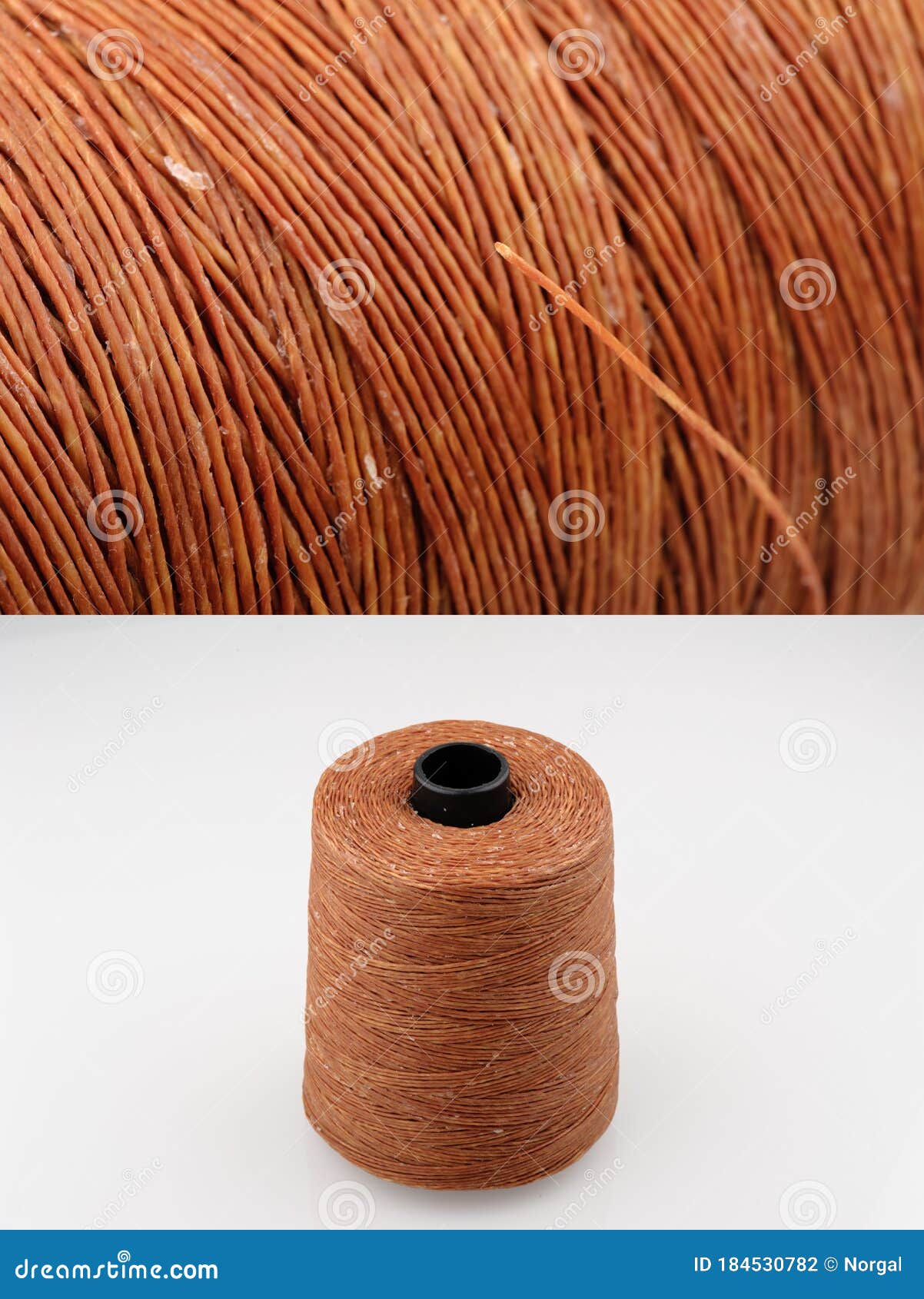 Brown waxed thread stock photo. Image of yarn, hobby - 184530782