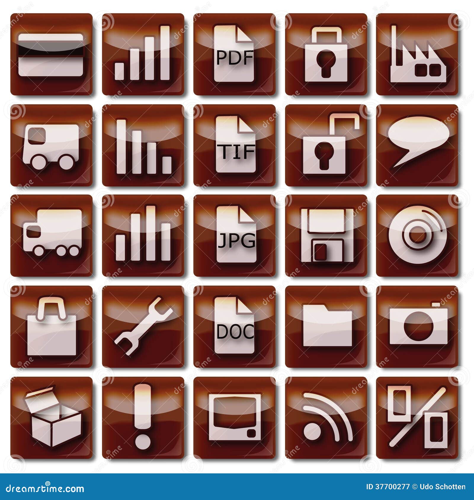 Brown web icons 26-50 stock vector. Illustration of credit - 37700277