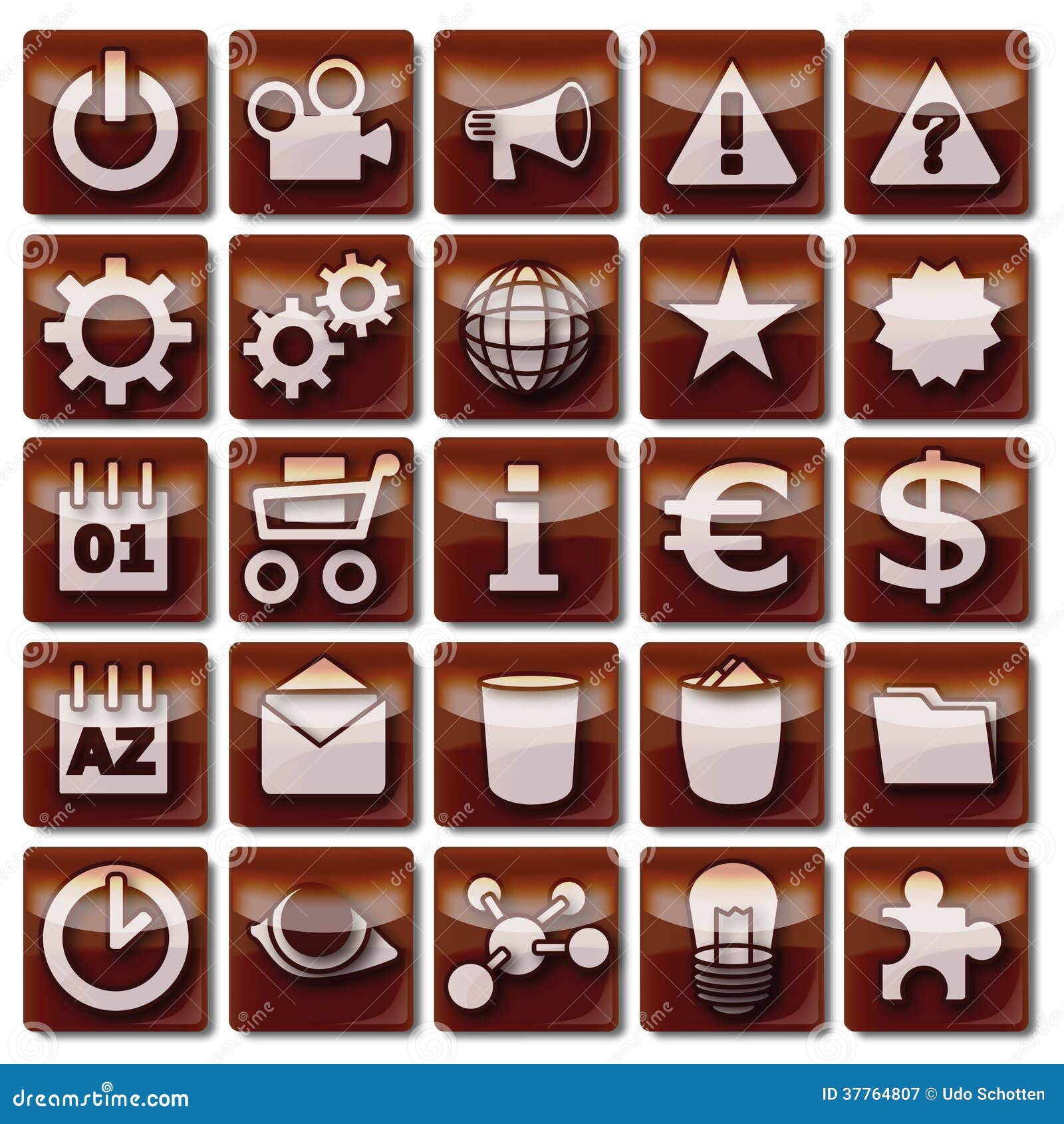 Brown web icons 51-75 stock vector. Illustration of delete - 37764807