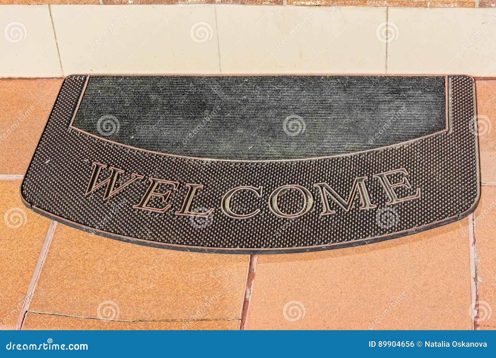 Brown Welcome Doormat Close Up Stock Photo - Image of interior, objects ...
