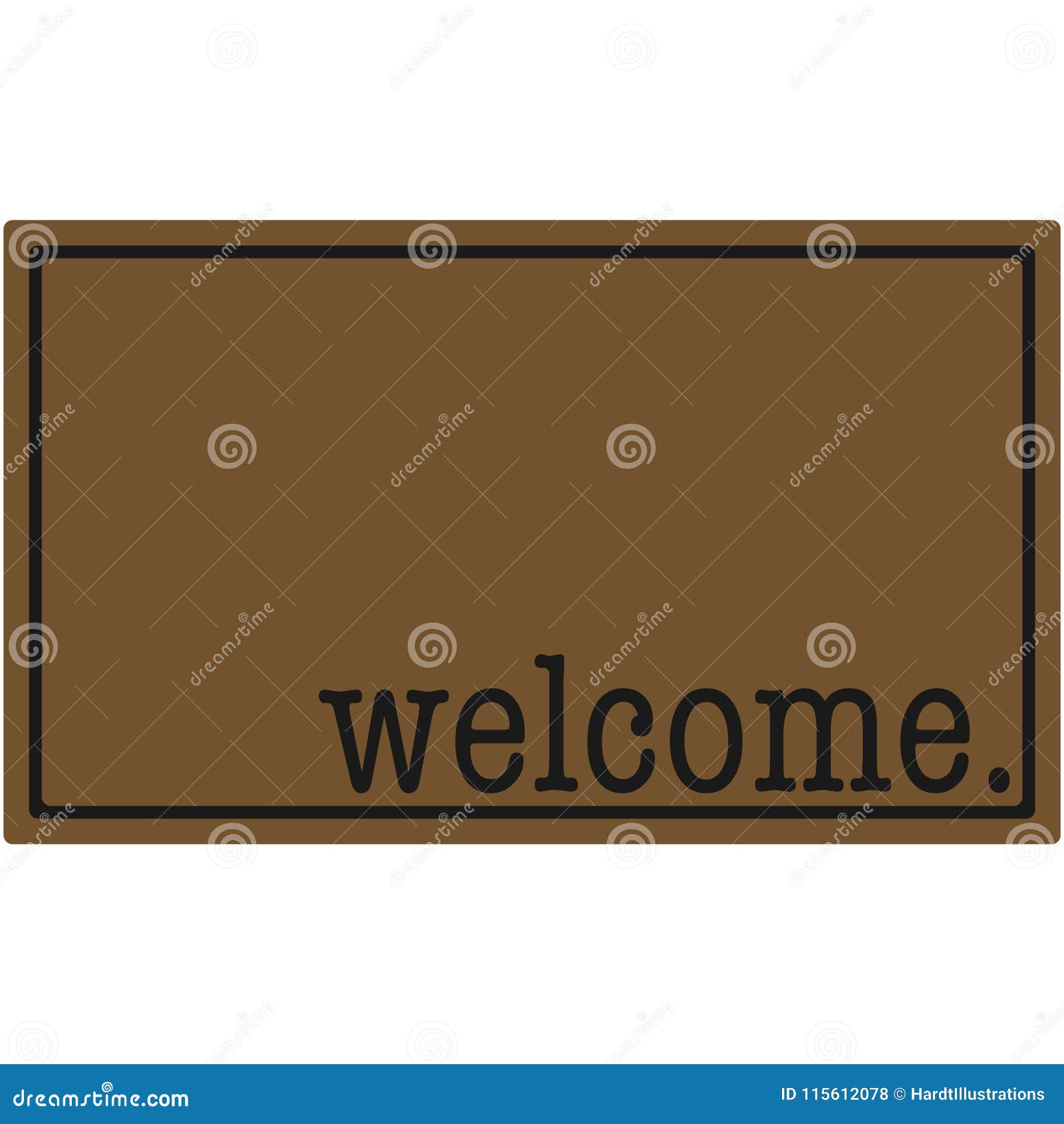 Brown Welcome Coir Doormat Isolated On White Royalty-Free Illustration ...