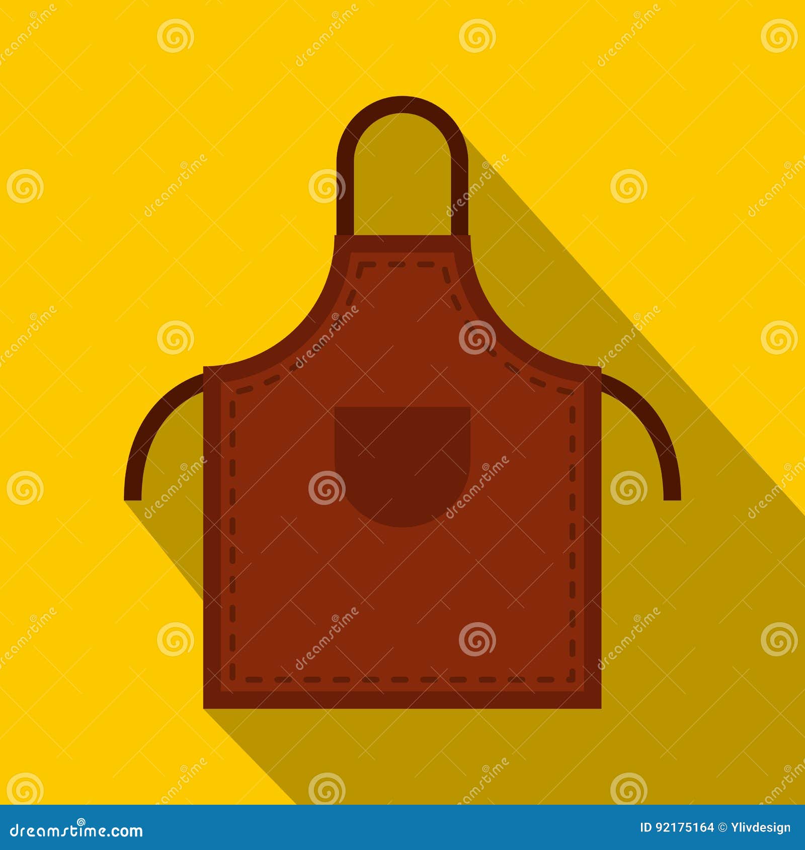 Brown Welding Apron Icon, Flat Style Stock Vector - Illustration of ...