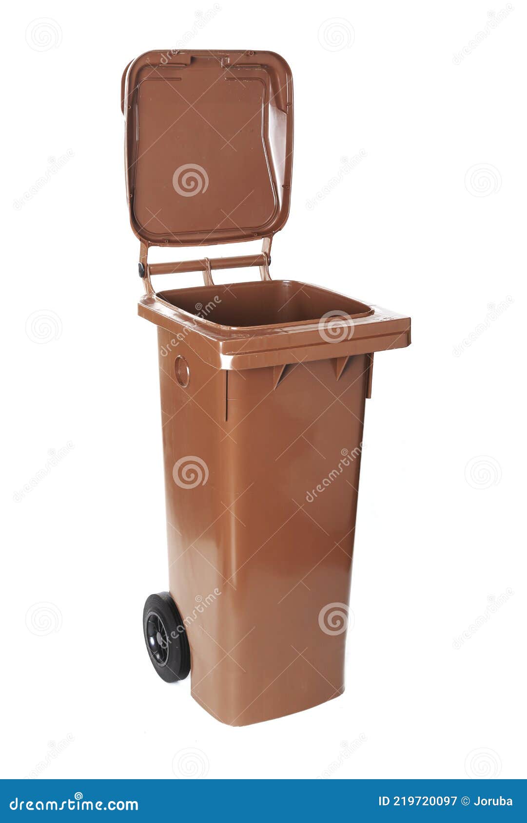 Brown Wheeled Garbage Bin for Organic Biodegradable Waste Stock Image ...