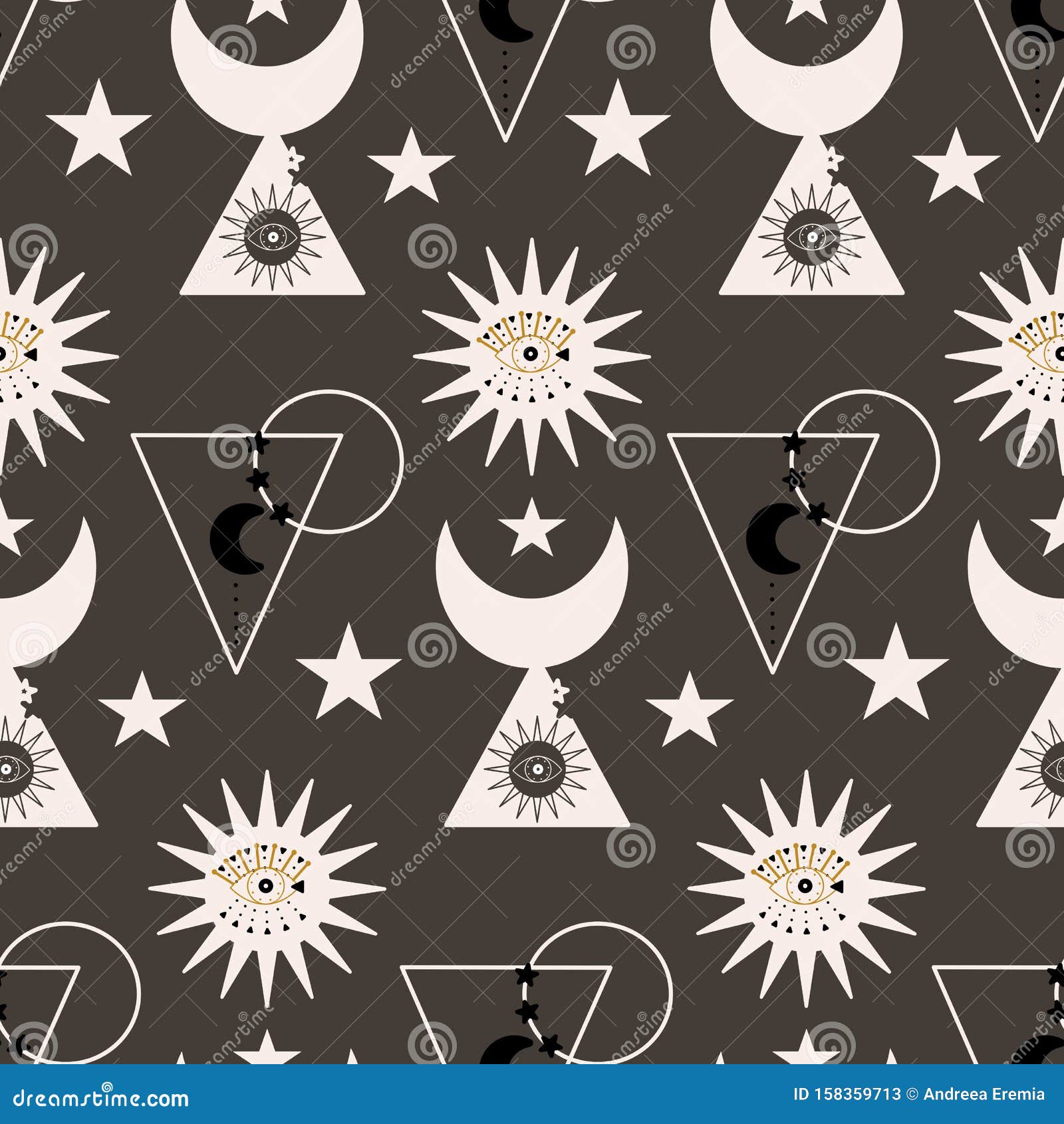 Celestial Elements Doodle Vector Illustration | CartoonDealer.com ...