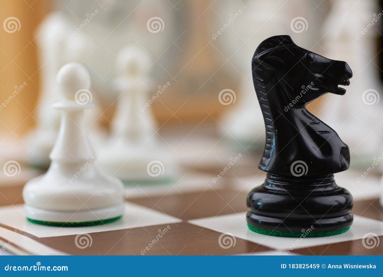Brown and White Chess Board with Chess Pieces Stock Image - Image of ...
