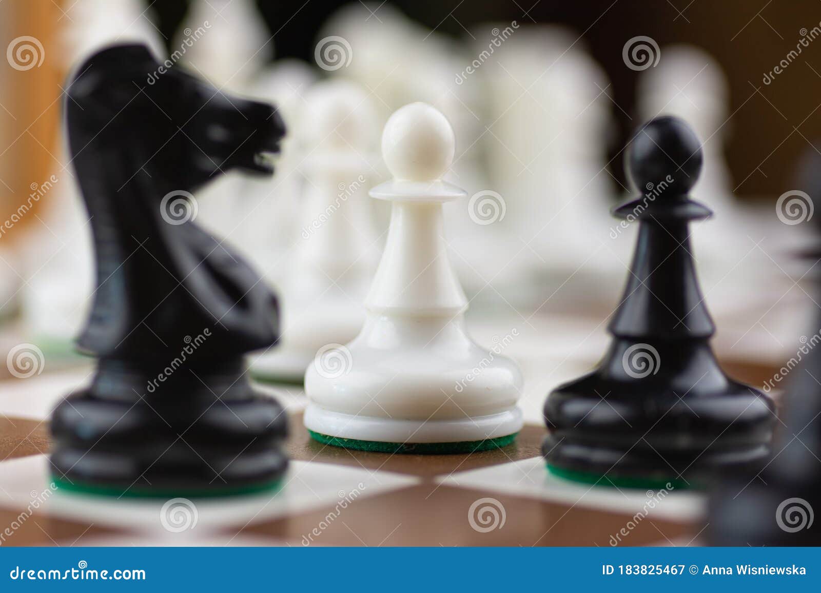 Brown and White Chess Board with Chess Pieces Stock Image - Image of ...
