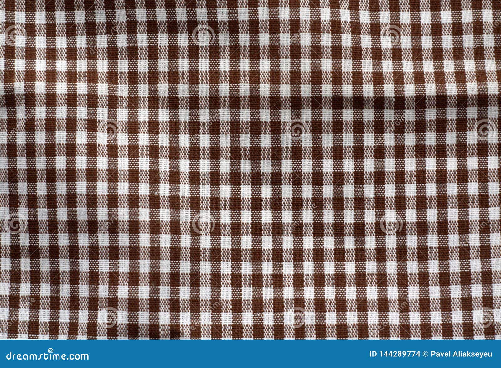 Brown and White Color Checked Fabric Texture Stock Photo - Image of ...