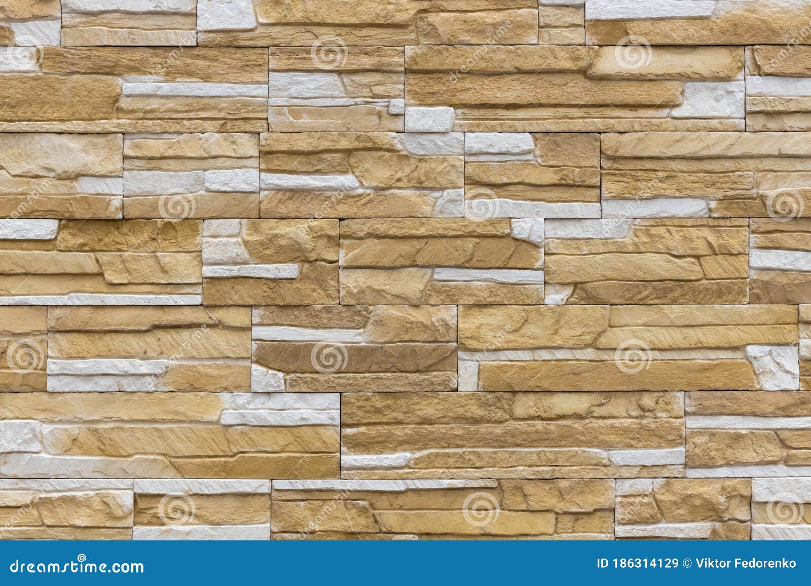 Brown and White Decorative Cladding Blocks Texture, Background. Stock ...
