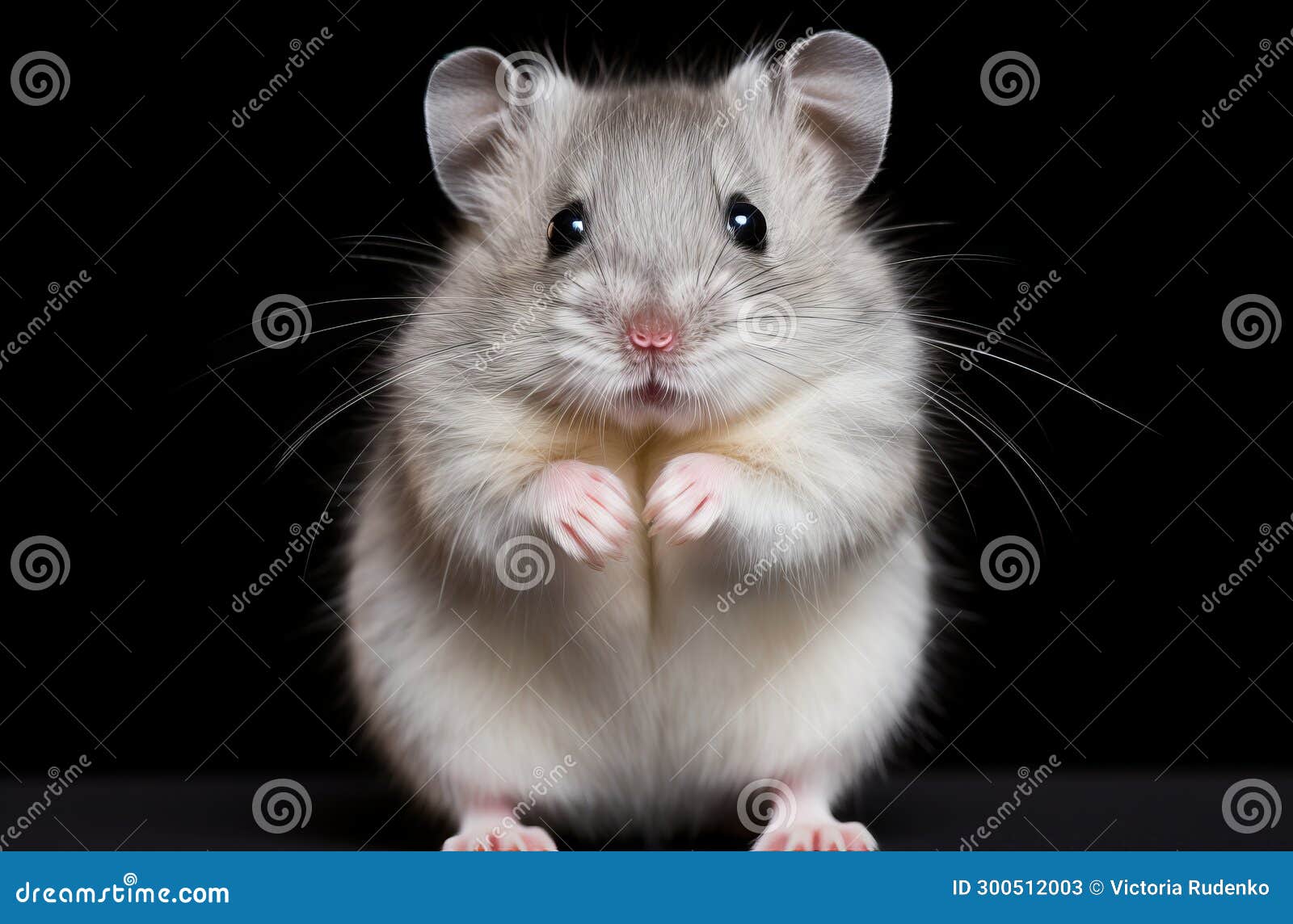 Adorable Hamster Posing in Darkness Stock Image - Image of studio ...