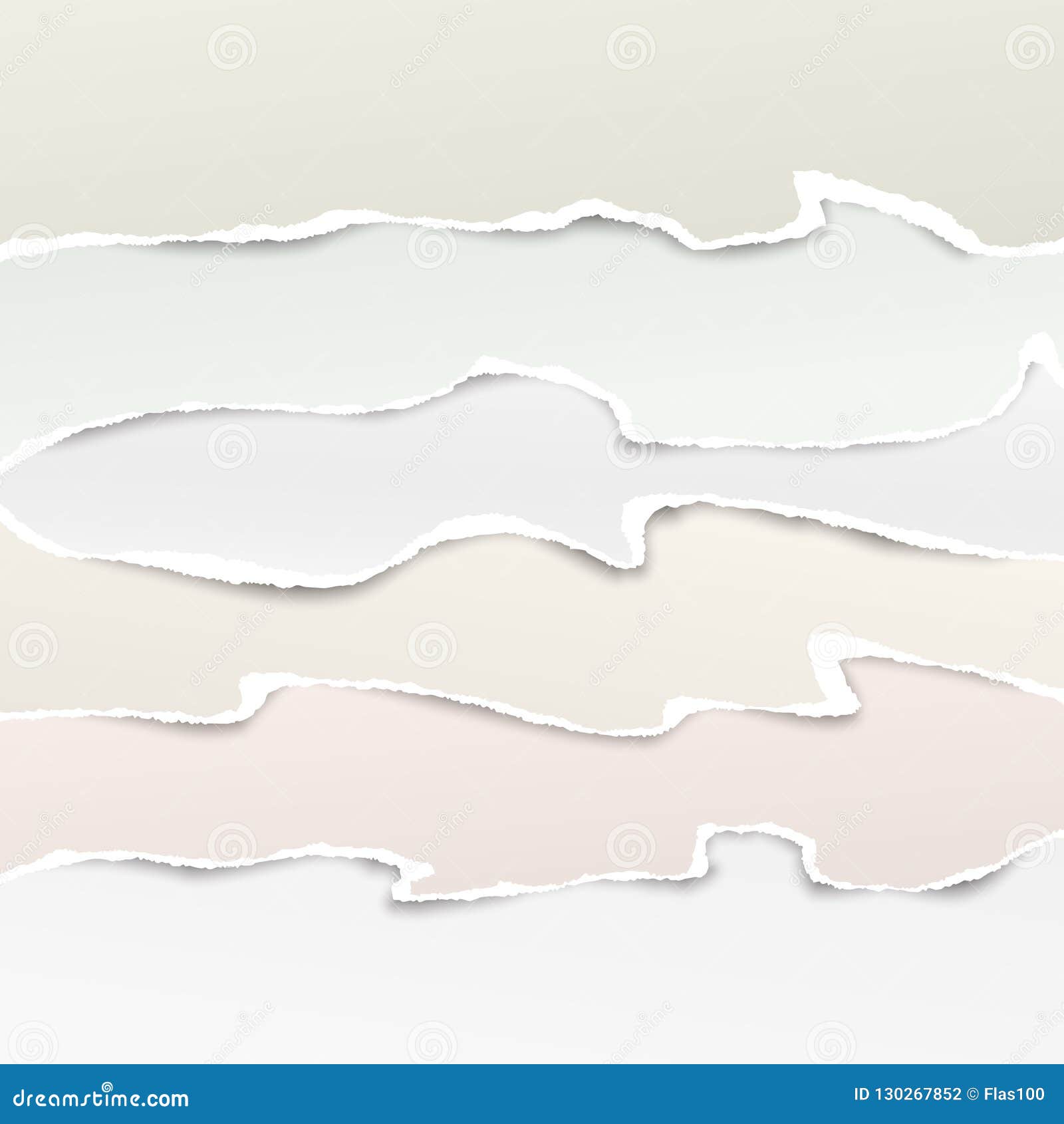 Brown and White Horizontal Ripped Paper Strips, Torn Note Paper for ...