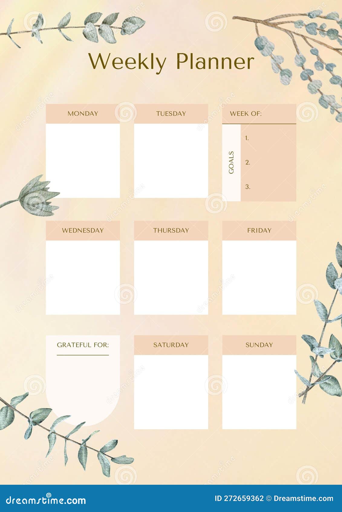 Minimalistic Planners , daily, Weely, Monthly. Stock Illustration ...