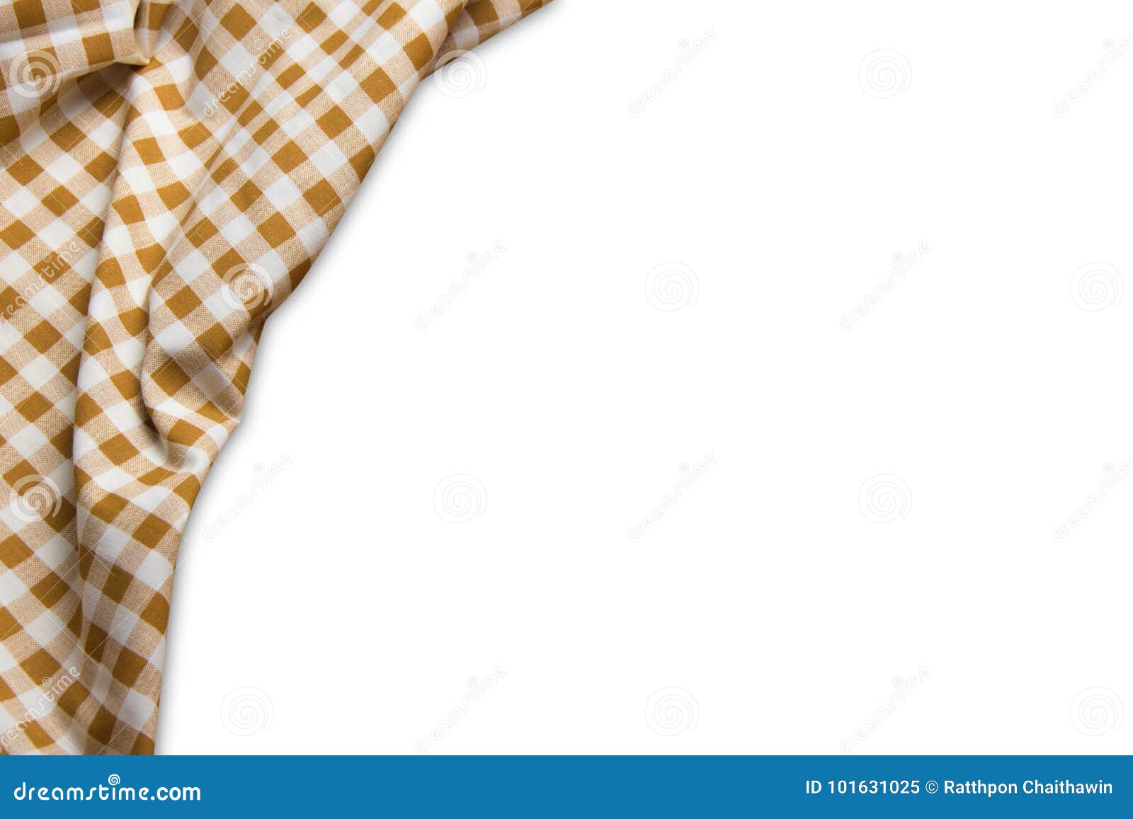 Brown and White Plaid Cloth on White Background Isolated Stock Image ...