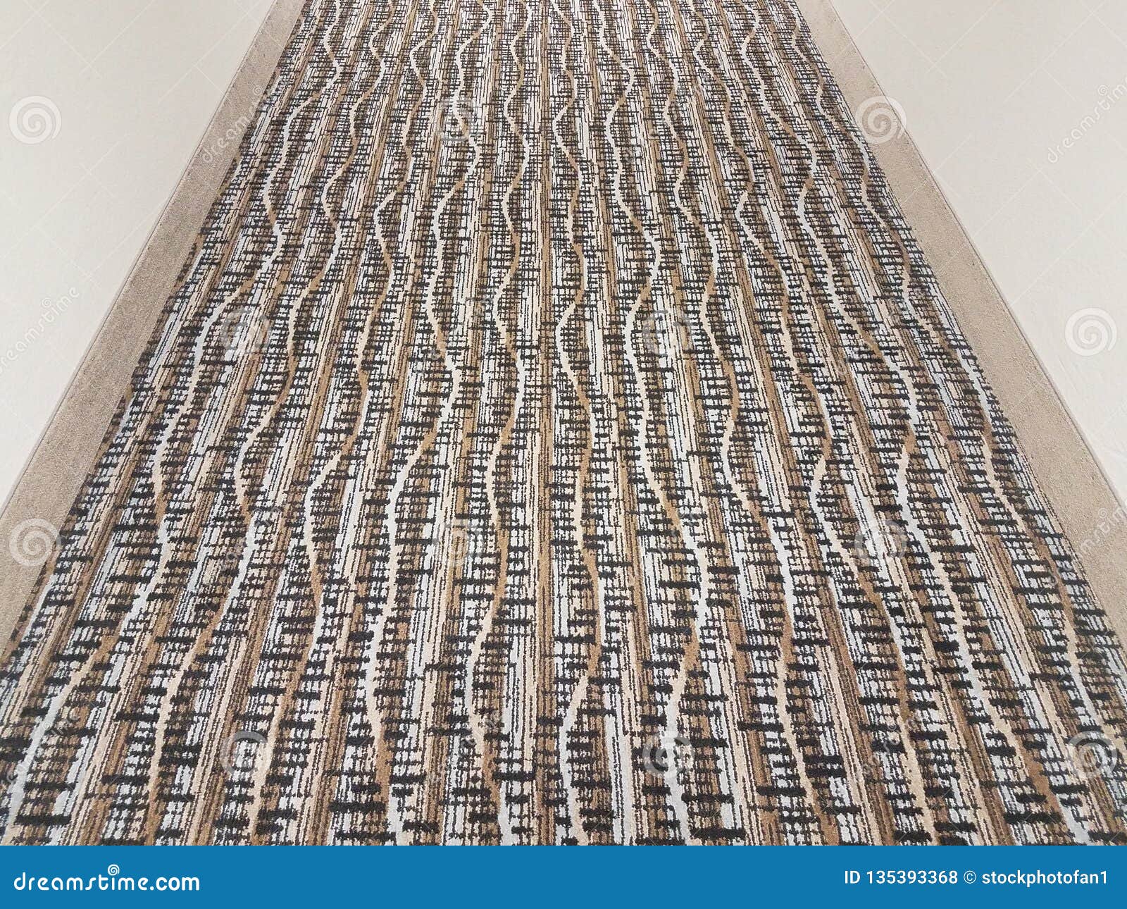 Brown and White Waves on Rug in Hallway Stock Photo - Image of hallway ...