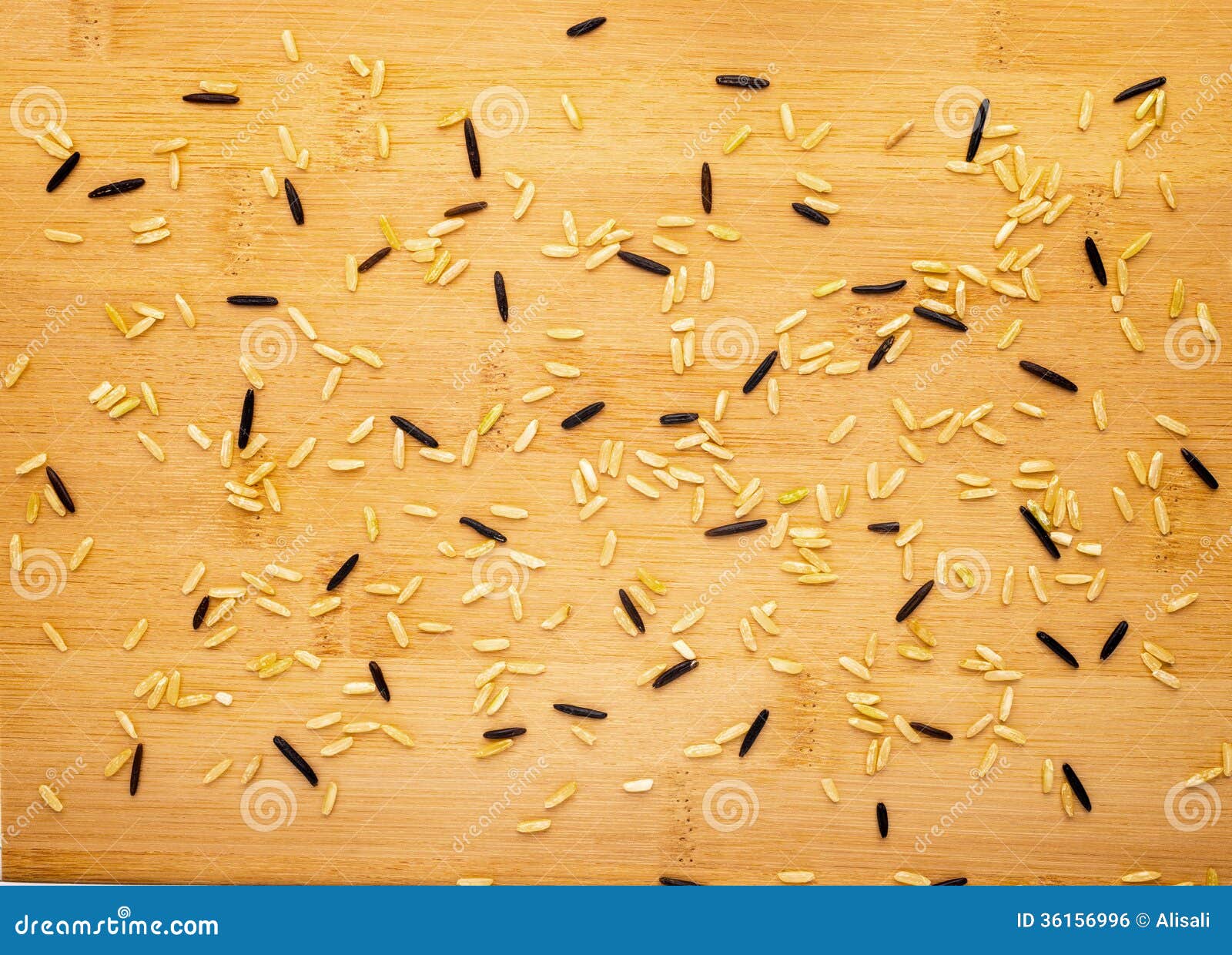 Brown and Wild Rice on a Bamboo Texture Stock Photo - Image of eating ...