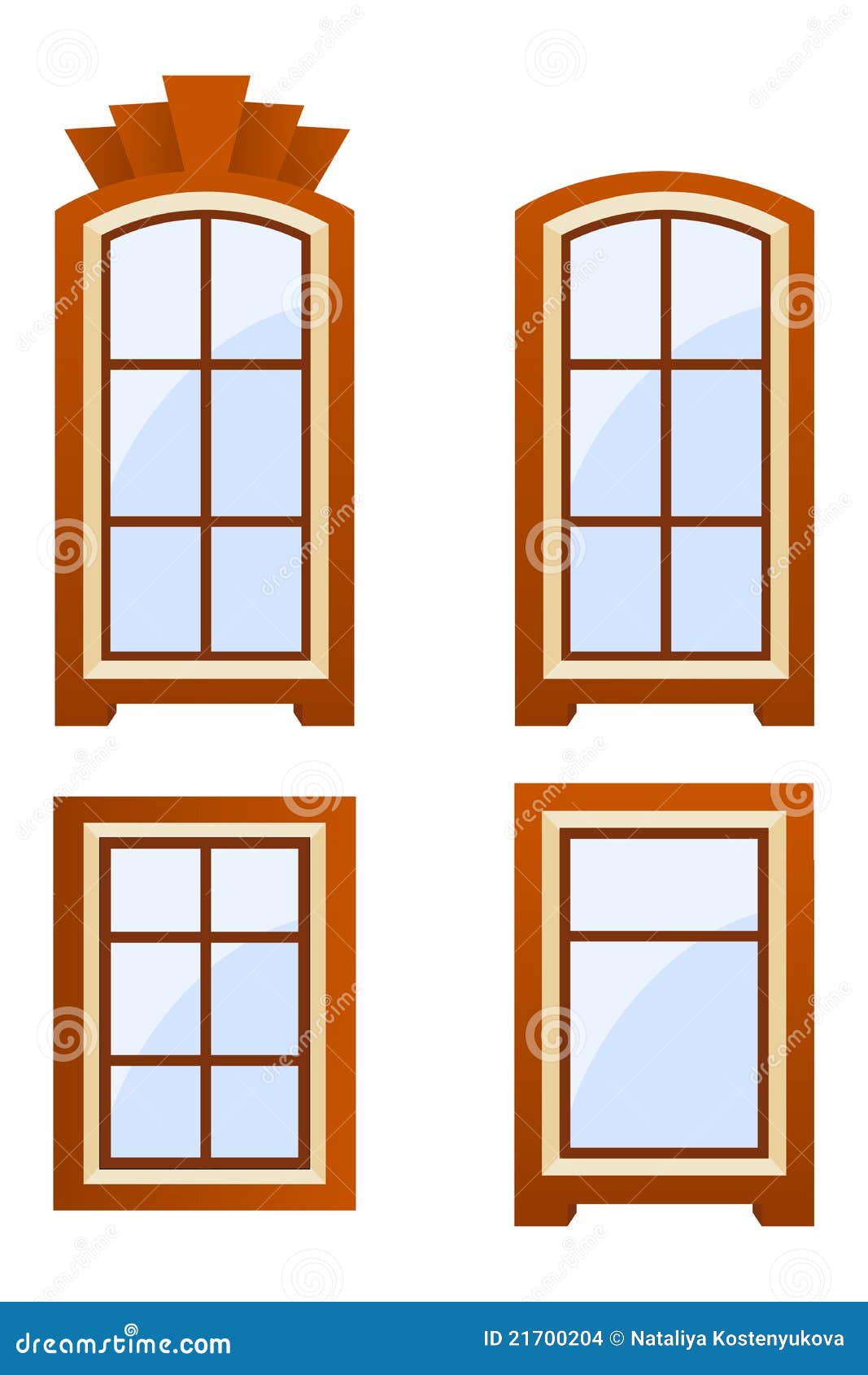 Brown windows stock vector. Illustration of arch, structure - 21700204