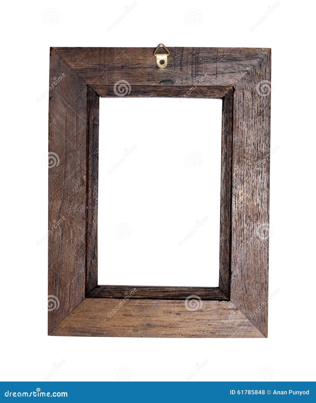 Brown Wood Frame Isolate on White Background Stock Photo - Image of ...
