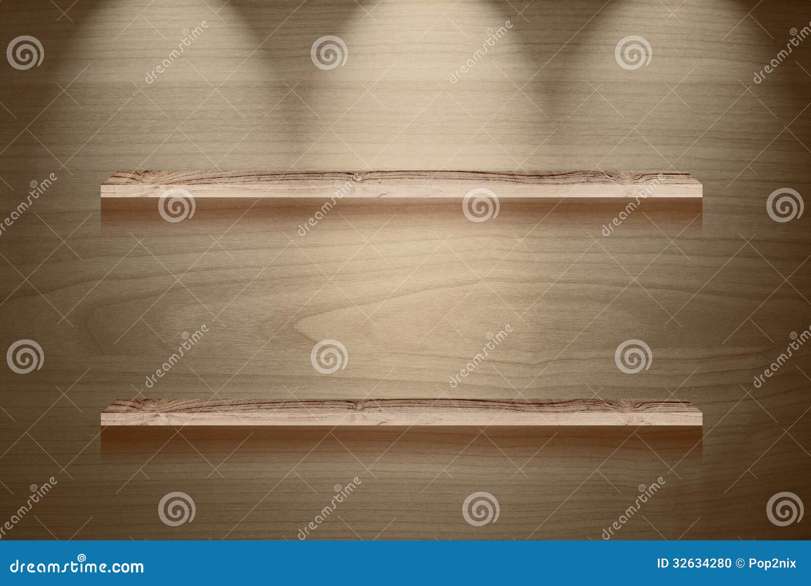 Brown Wood Show Panel with Lighting Background Stock Photo - Image of ...