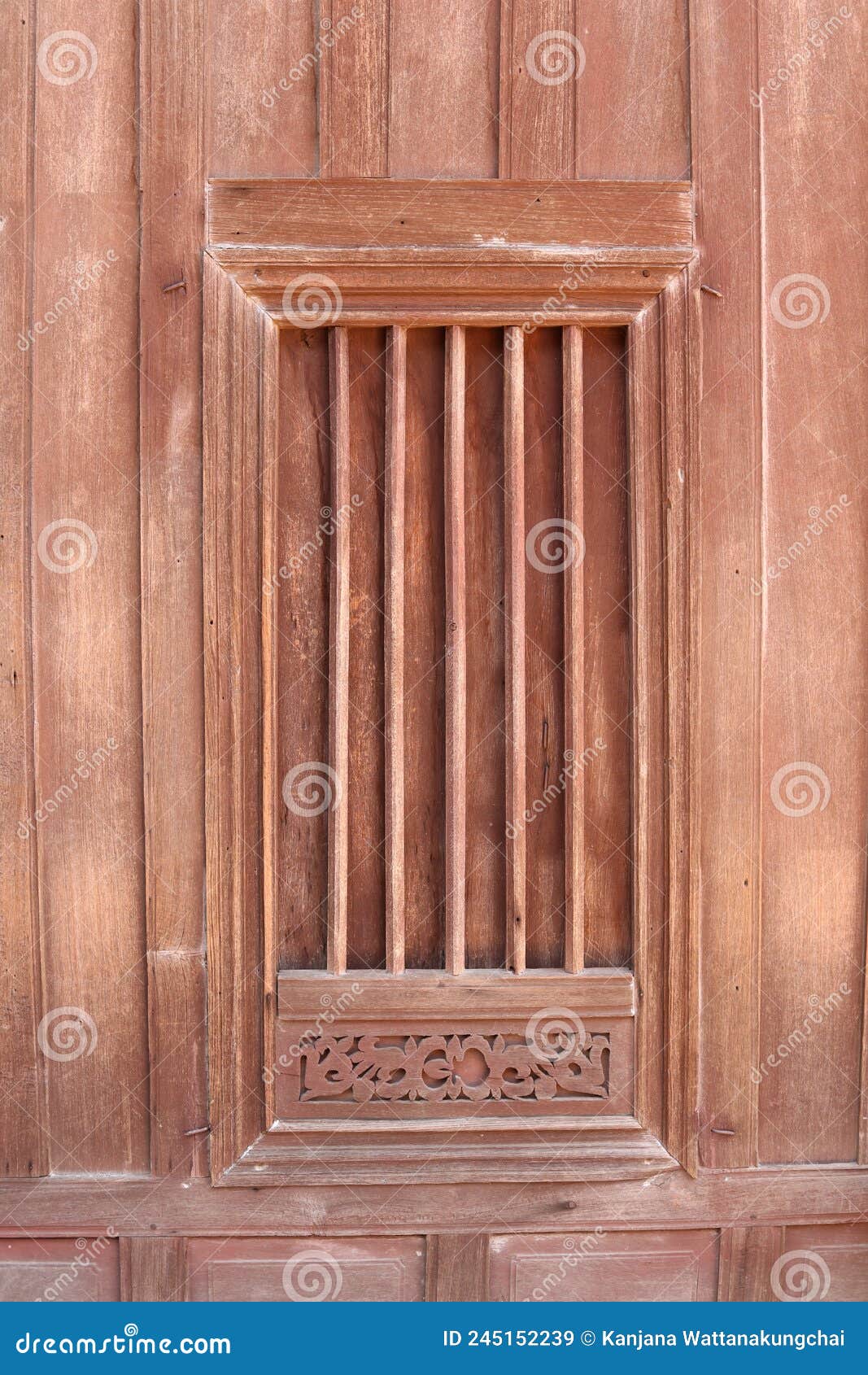 Brown Wood Window, Thai Design Window. Stock Image - Image of close ...