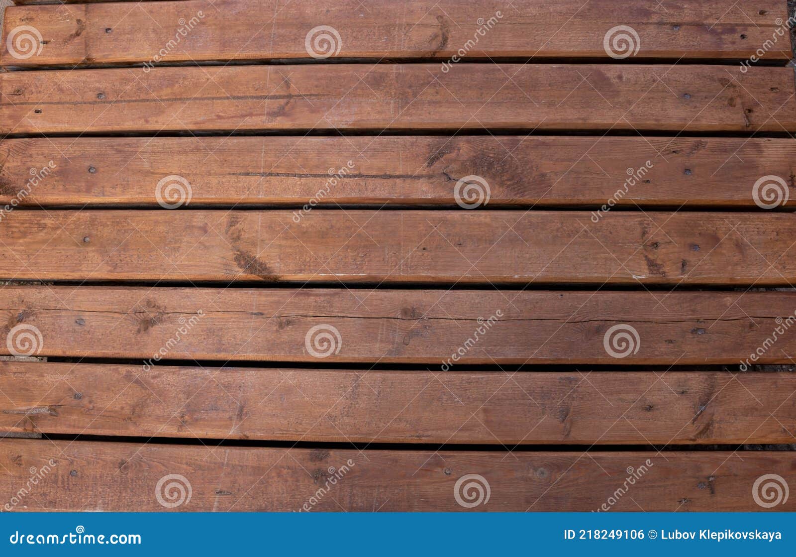 A Brown Wooden Boardwalk. Beautiful Brown Rustic Background Stock Photo ...