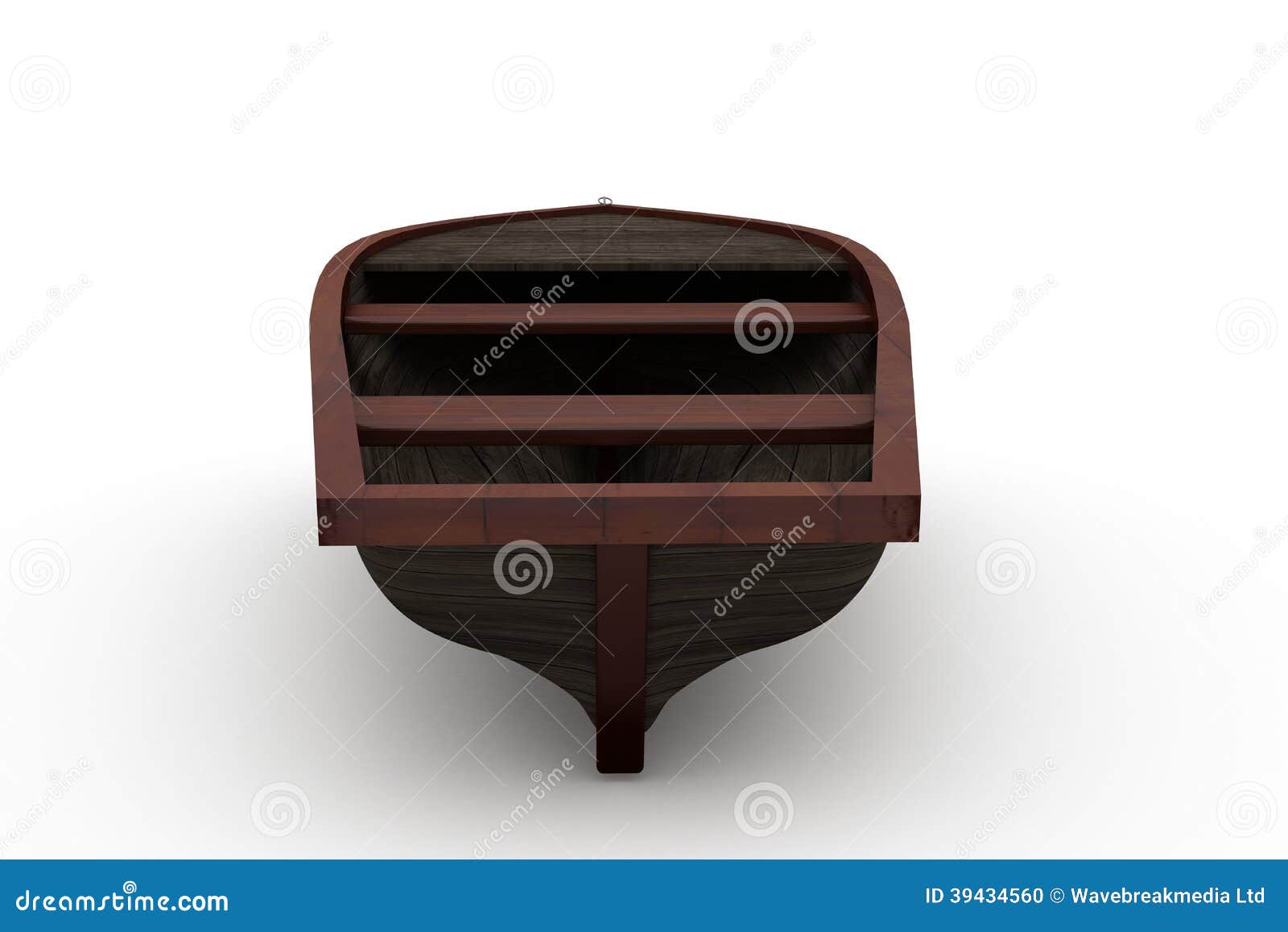 Brown Wooden Boat with Shadow Stock Illustration - Illustration of ...