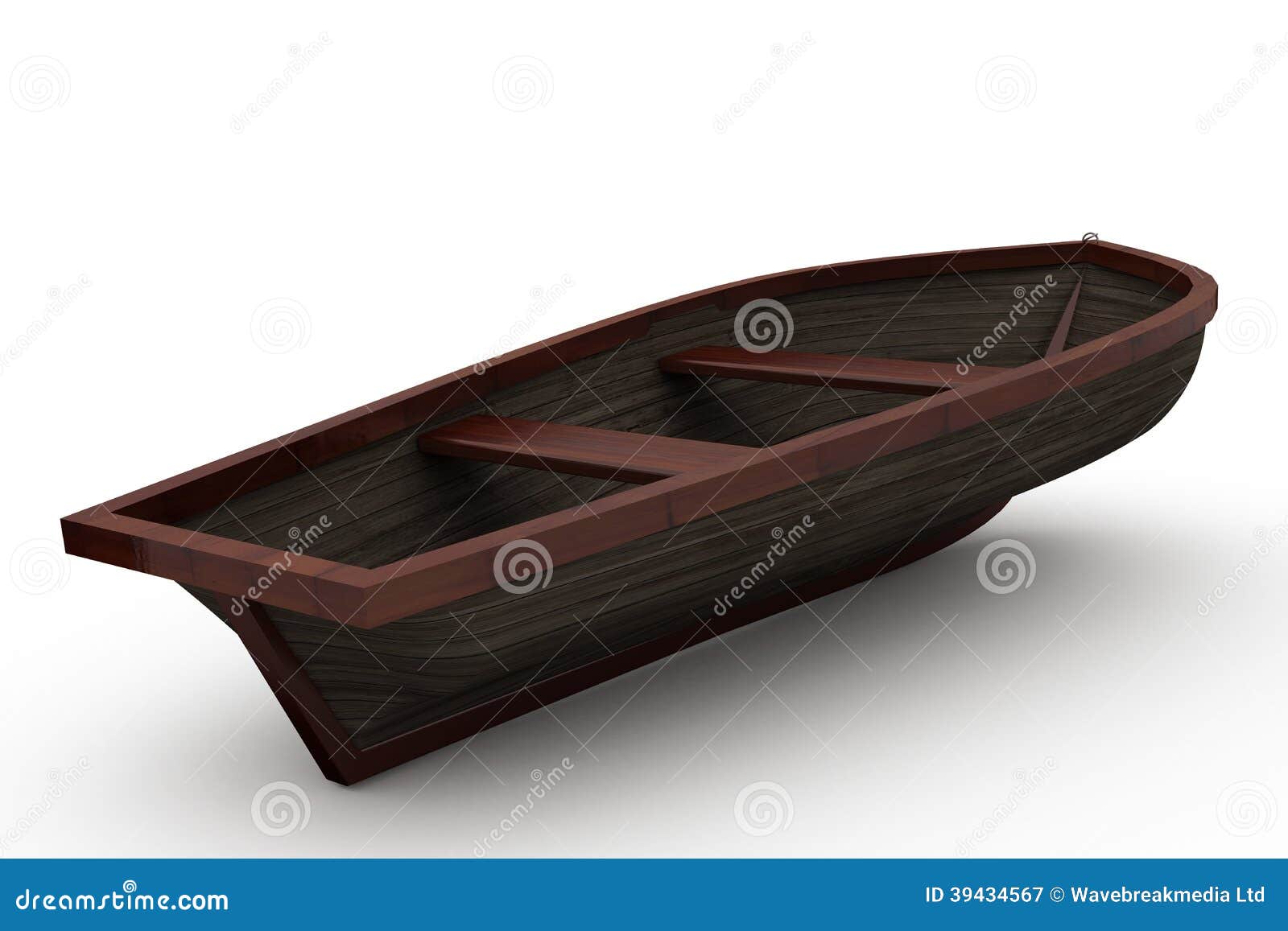 Brown Wooden Boat with Shadow Stock Illustration - Illustration of ...