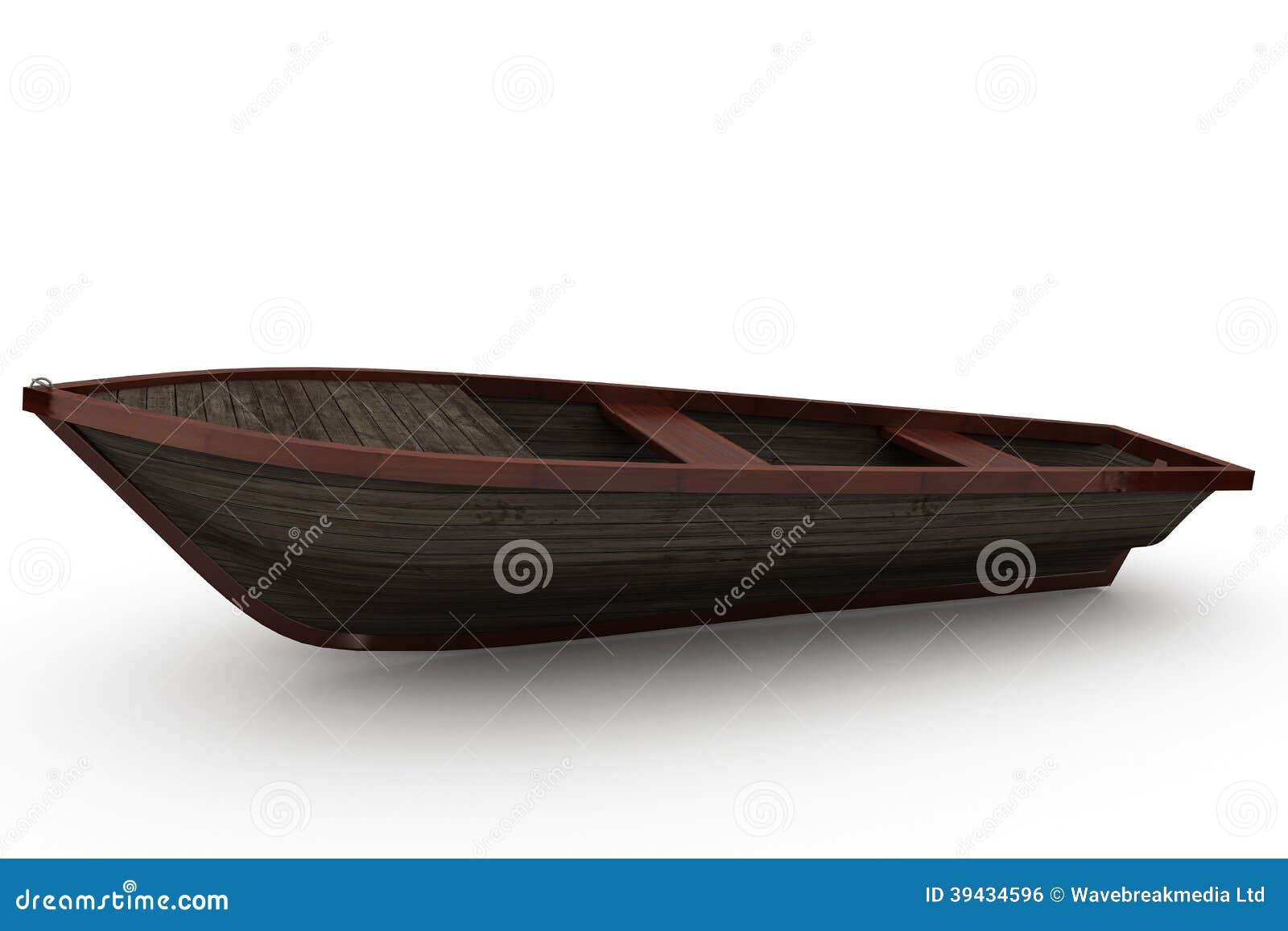 Brown Wooden Boat with Shadow Stock Illustration - Illustration of ...