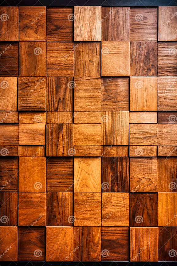 Brown Wooden Design Sqaure Pattern Small and Big, Stock Photo - Image ...