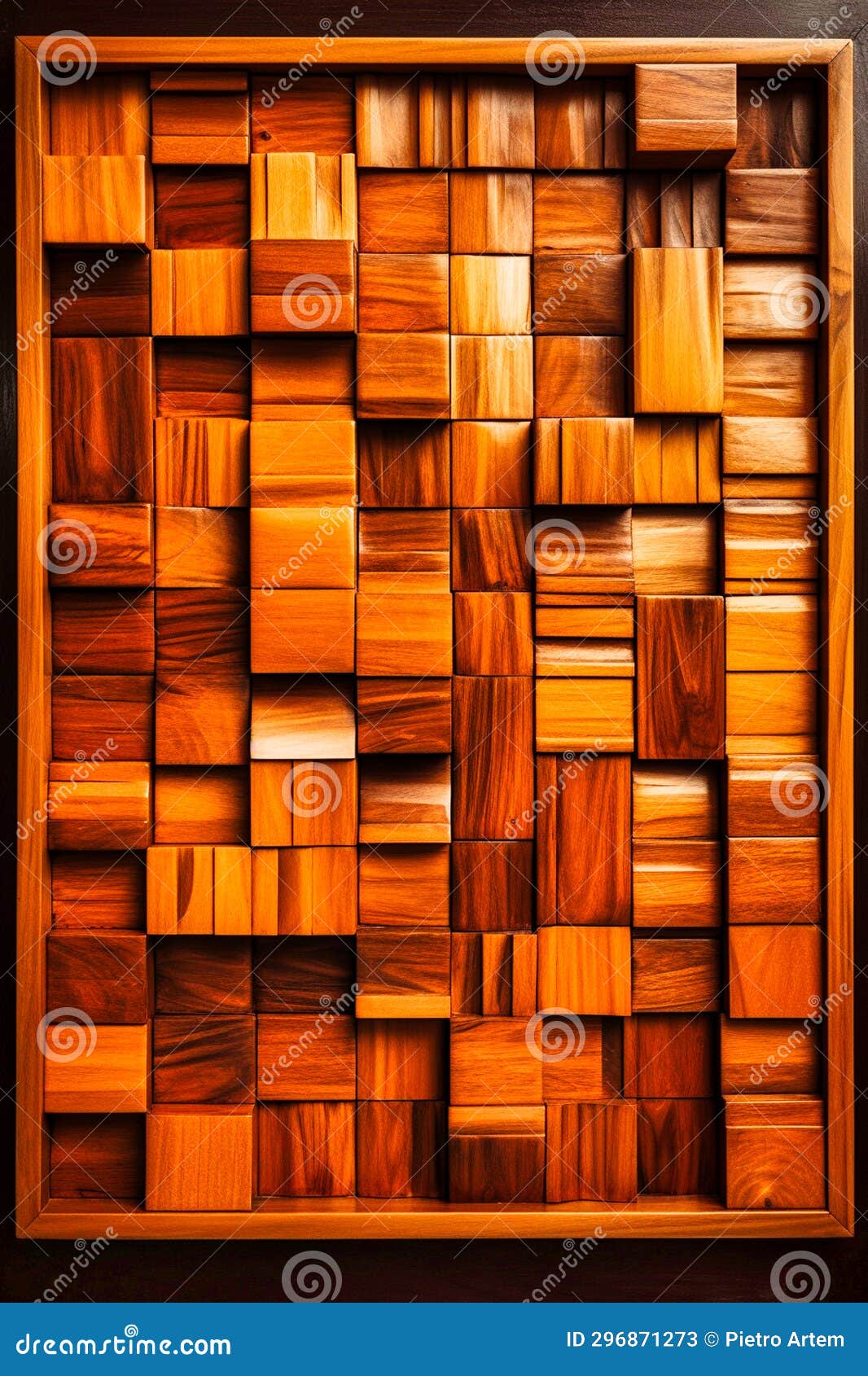Brown Wooden Design Sqaure Pattern Small and Big, Stock Image - Image ...