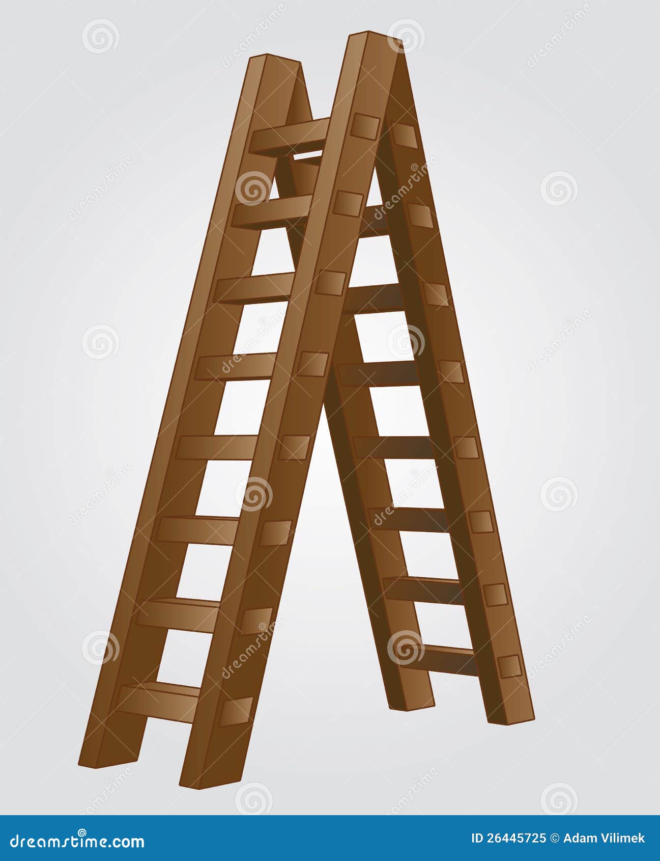 Brown Wooden Ladder Illustration Stock Illustration - Illustration of ...