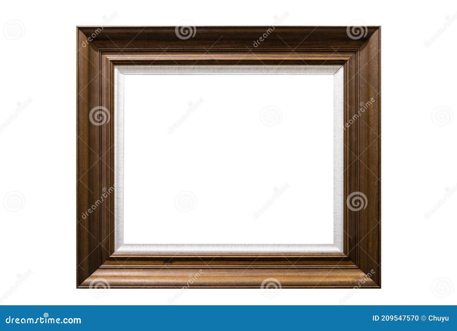 Brown Wooden Picture Frame Isolated Stock Photo - Image of interior ...