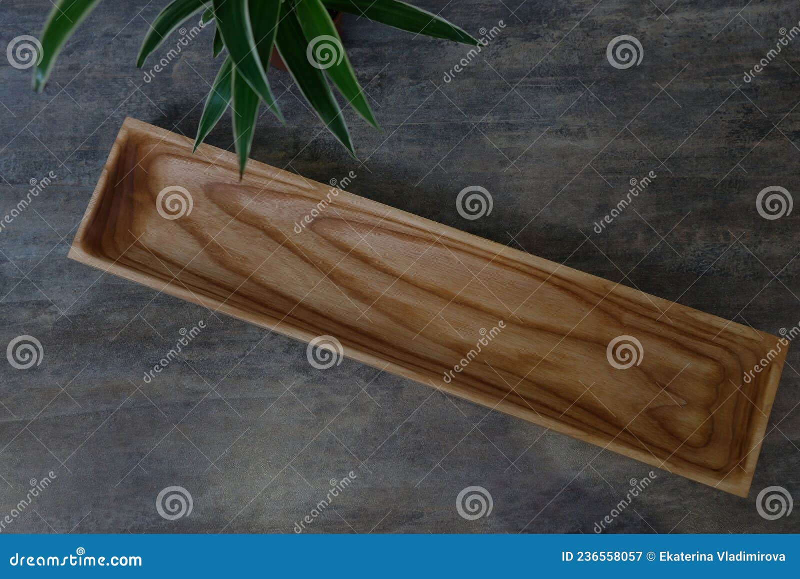 Brown Wooden Plate Dark Tone, Rectangular Shape, Top View. Stock Image ...
