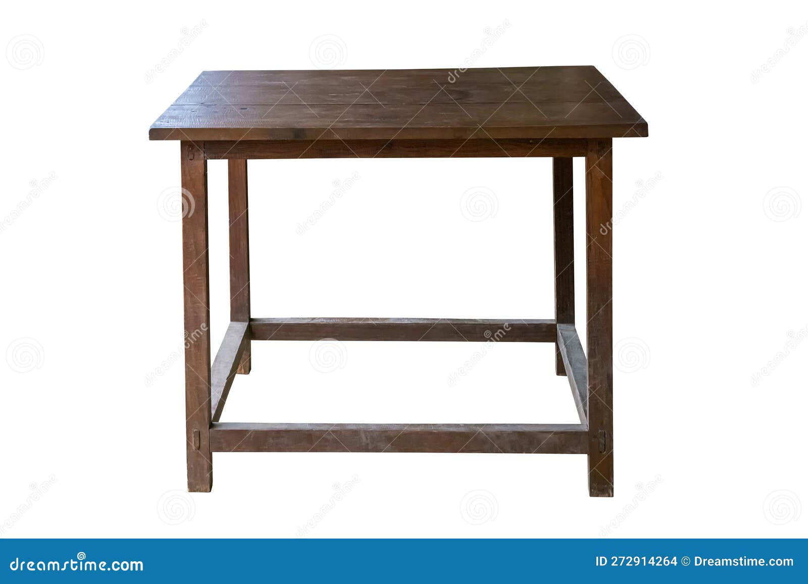 Brown Wooden Table Isolated Stock Photo - Image of path, white: 272914264
