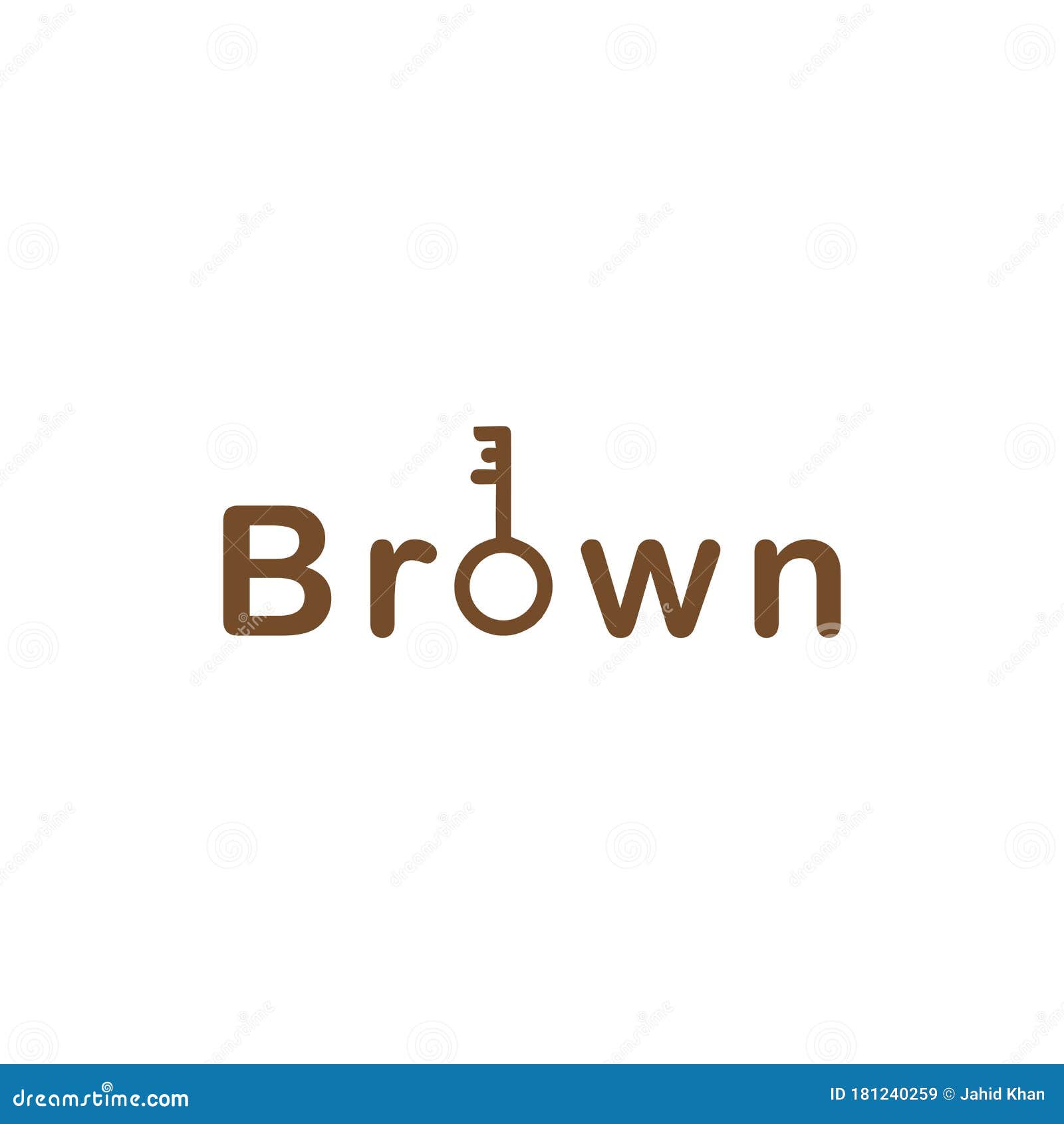 Brown Word Mark Logo with Key Stock Vector - Illustration of font ...