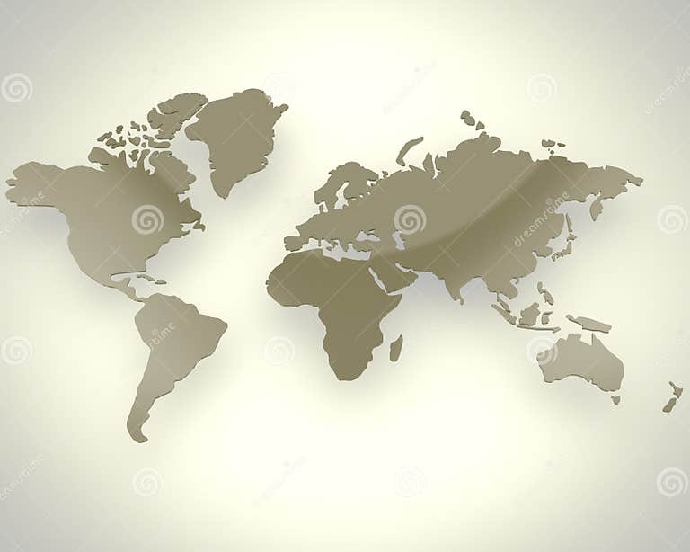 Brown world map stock illustration. Illustration of east - 19966322