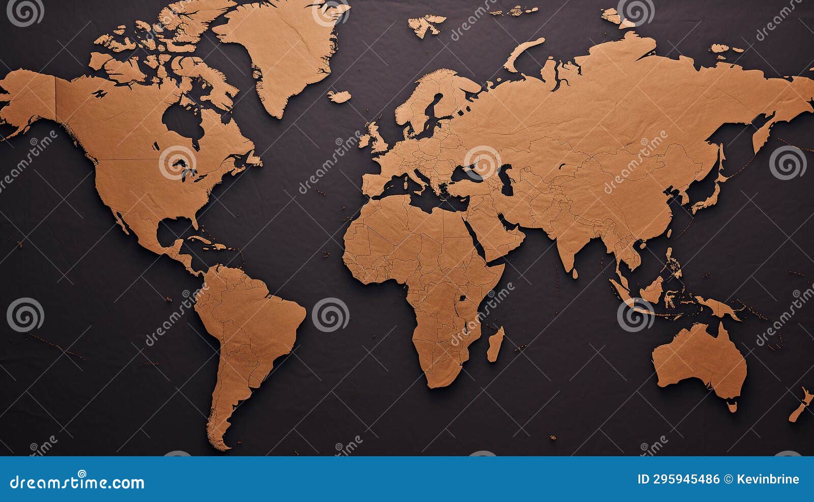 Brown World Map stock illustration. Illustration of worldwide - 295945486