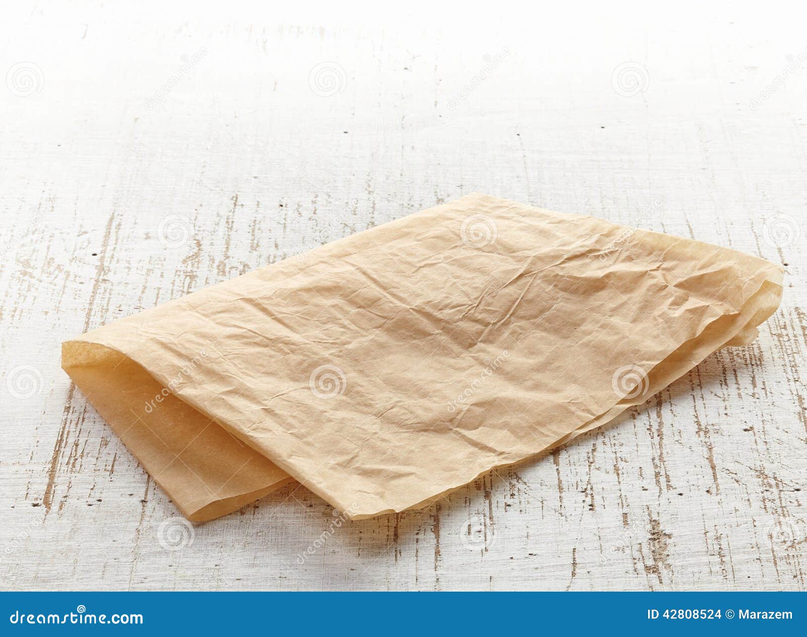 Brown Wrapping Paper on Wooden Table Stock Photo - Image of angle ...