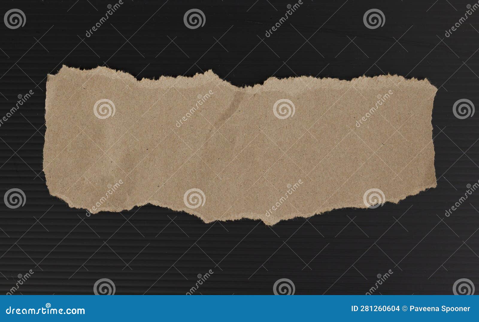 Brown Wrapping Paper with Wrinkled Torn on Black Stock Photo - Image of ...