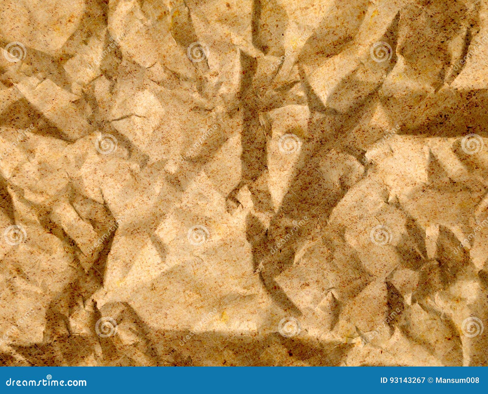 Brown Wrinkled Paper Texture Stock Image - Image of pattern, retro ...