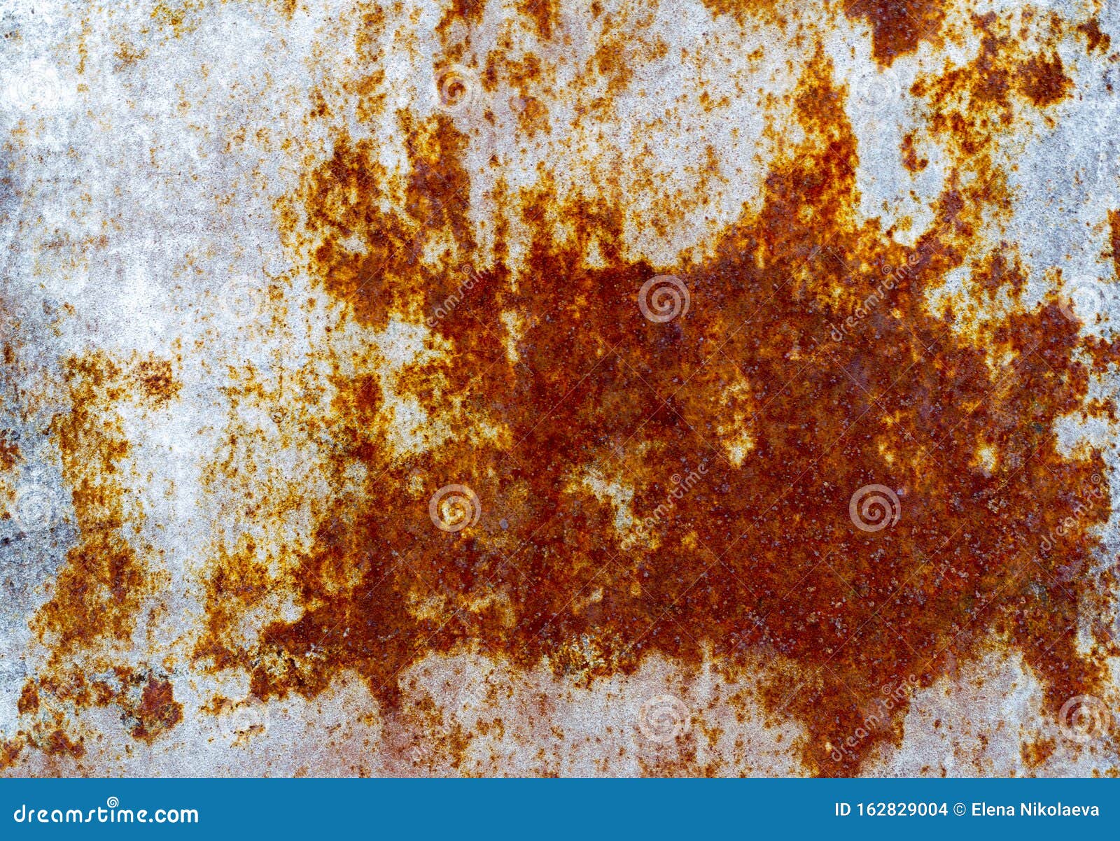 Brown and Yellow Rust on White Enamel, Corroded Metal Background. Rusty ...