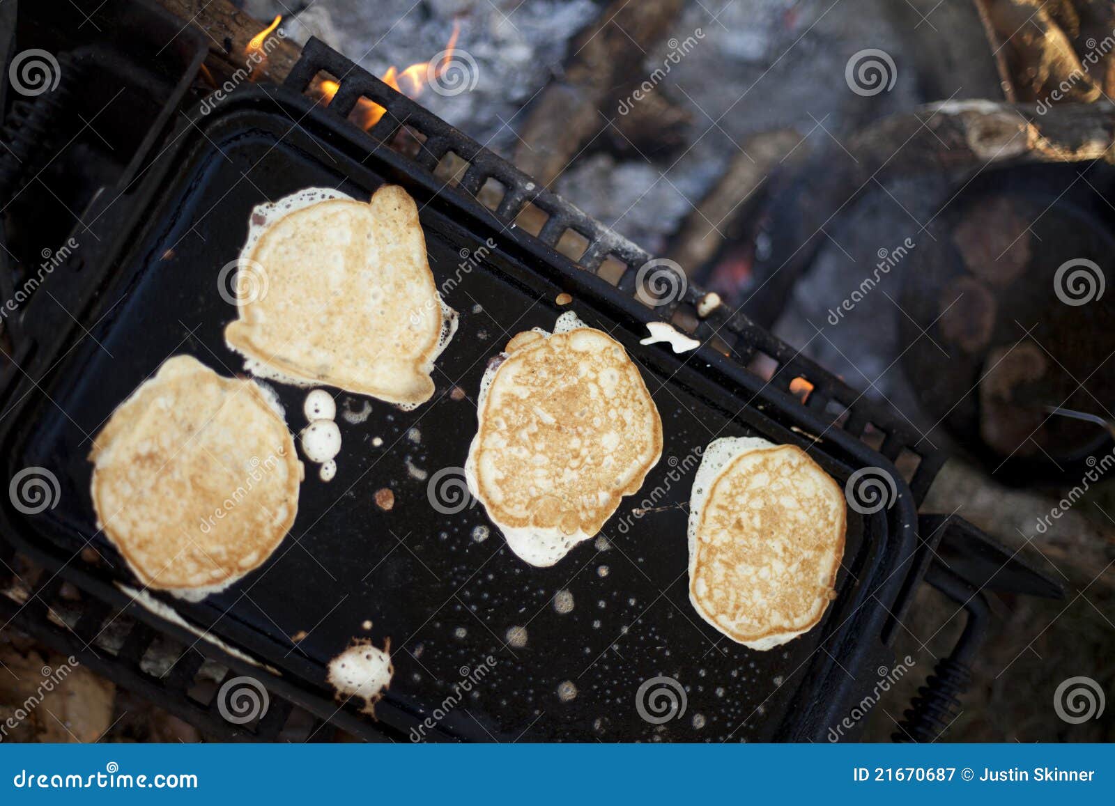Browned Campfire Pancakes stock image. Image of wood - 21670687
