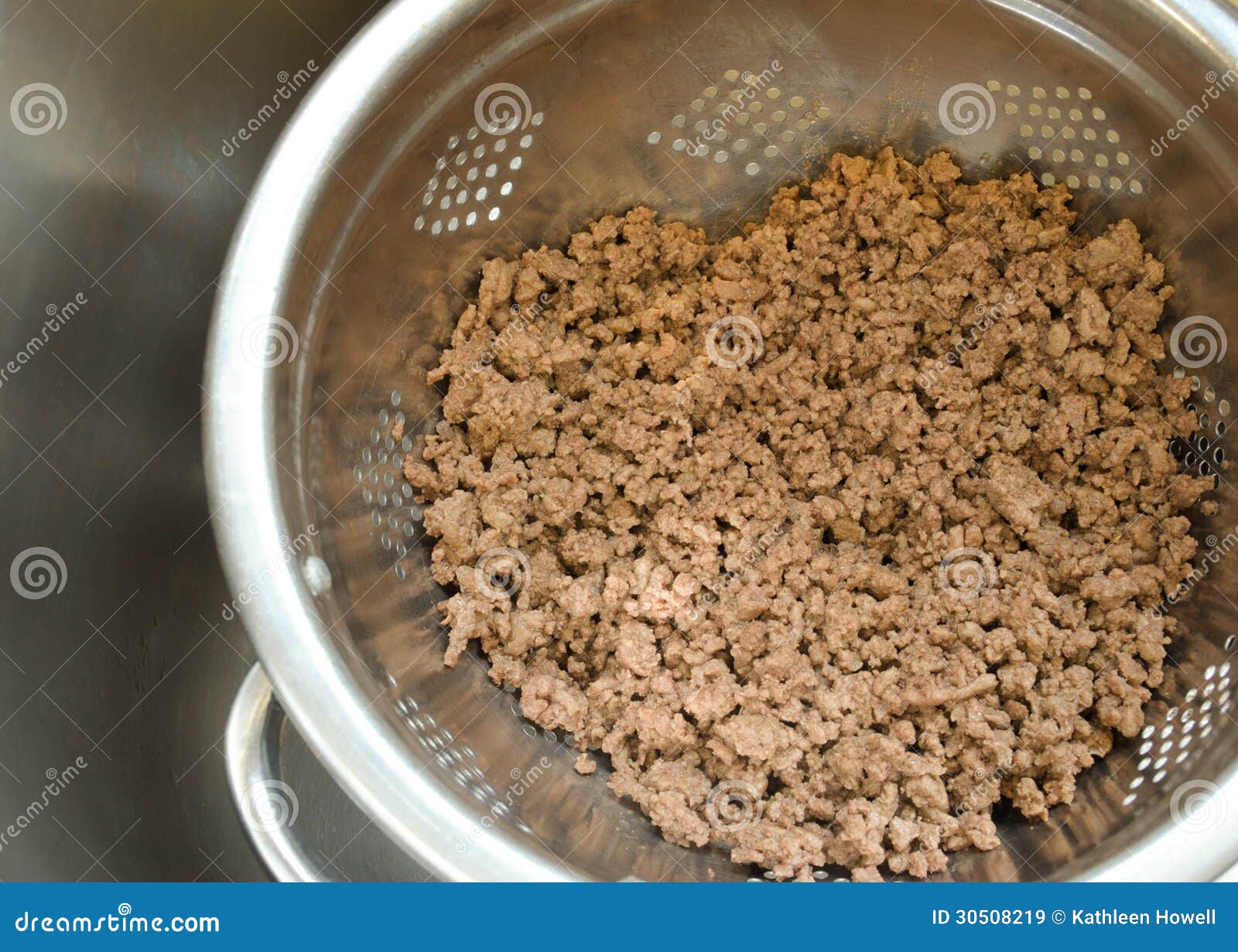 Browned ground beef stock image. Image of sink, stream - 30508219
