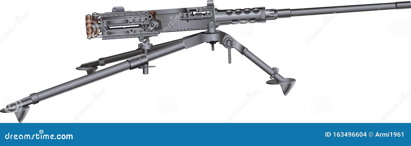 Browning heavy machine gun stock vector. Illustration of ak47 - 163496604