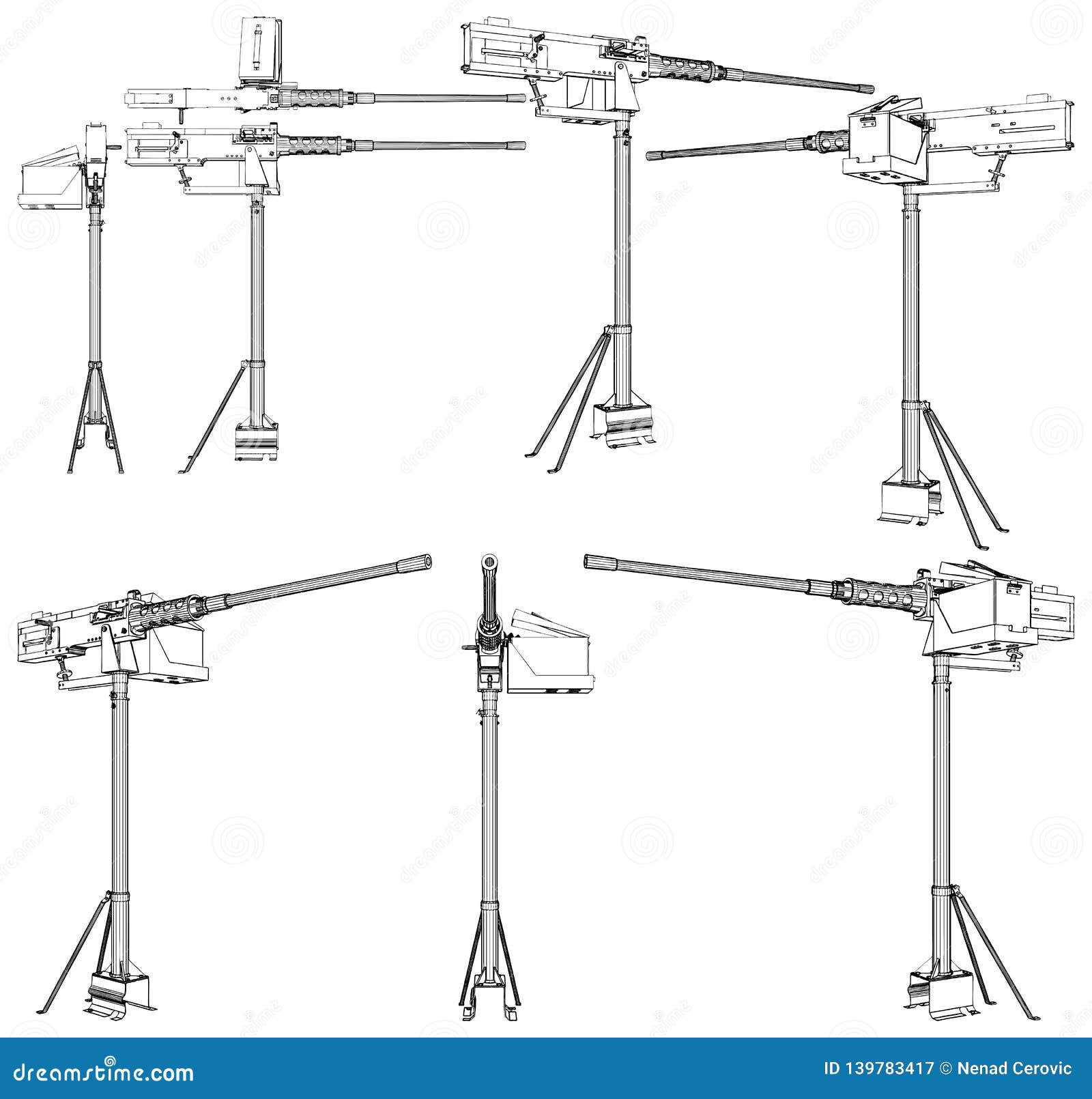 WW1 Machine Gunner Vector Illustration | CartoonDealer.com #128558614
