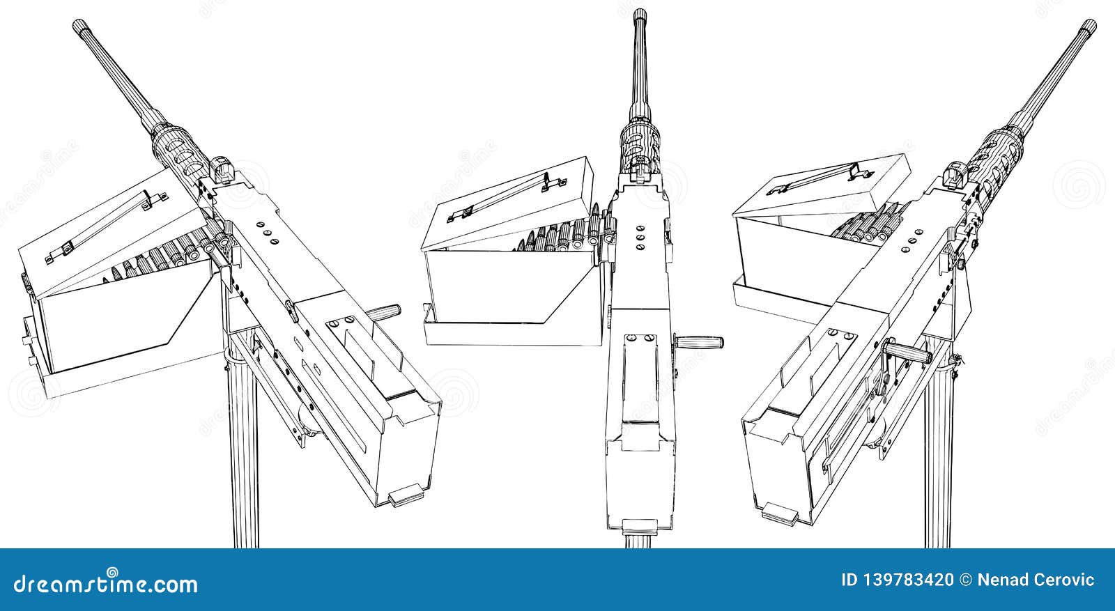 WW1 Machine Gunner Vector Illustration | CartoonDealer.com #128558614