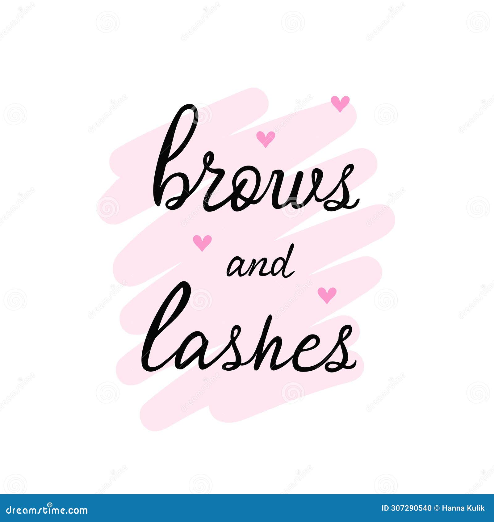 Brows and Lashes Handwriting Lettering. Calligraphy Phrase for Beauty ...