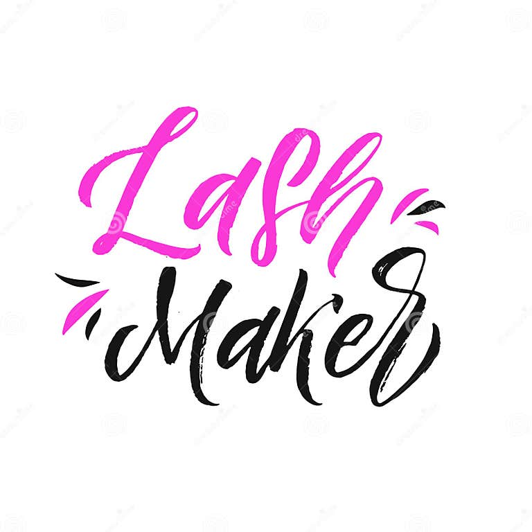 Brows and Lashes Lettering. Vector Illustration of Lashes and Brows ...