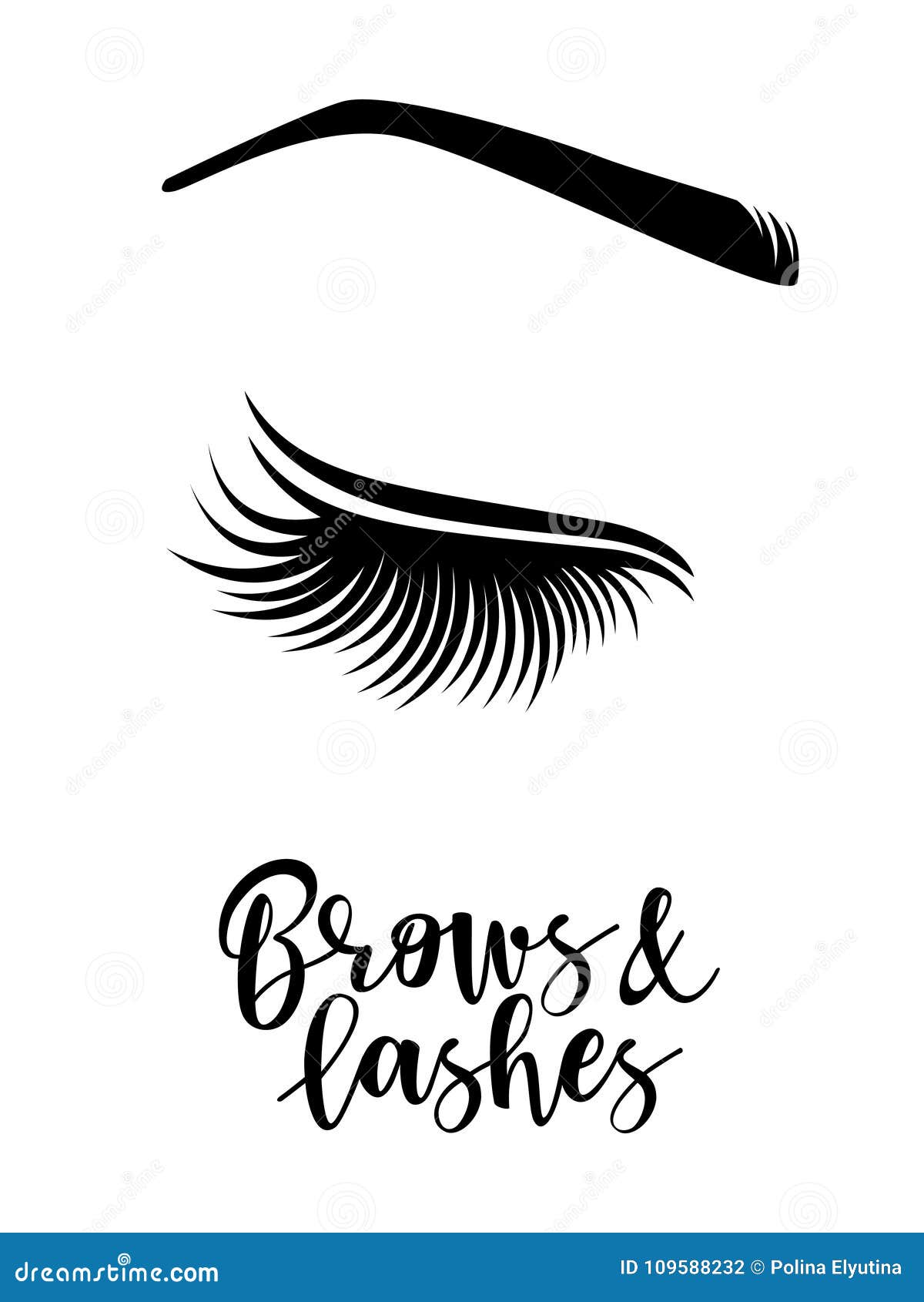 Vector Illustration of Brows and Lashes Stock Vector - Illustration of ...
