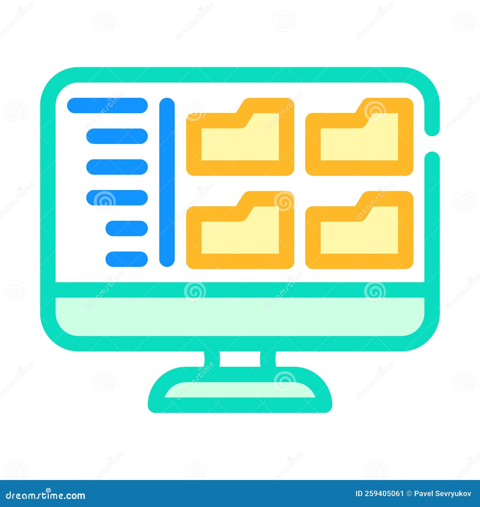 Browse Folder Color Icon Vector Illustration Stock Illustration ...