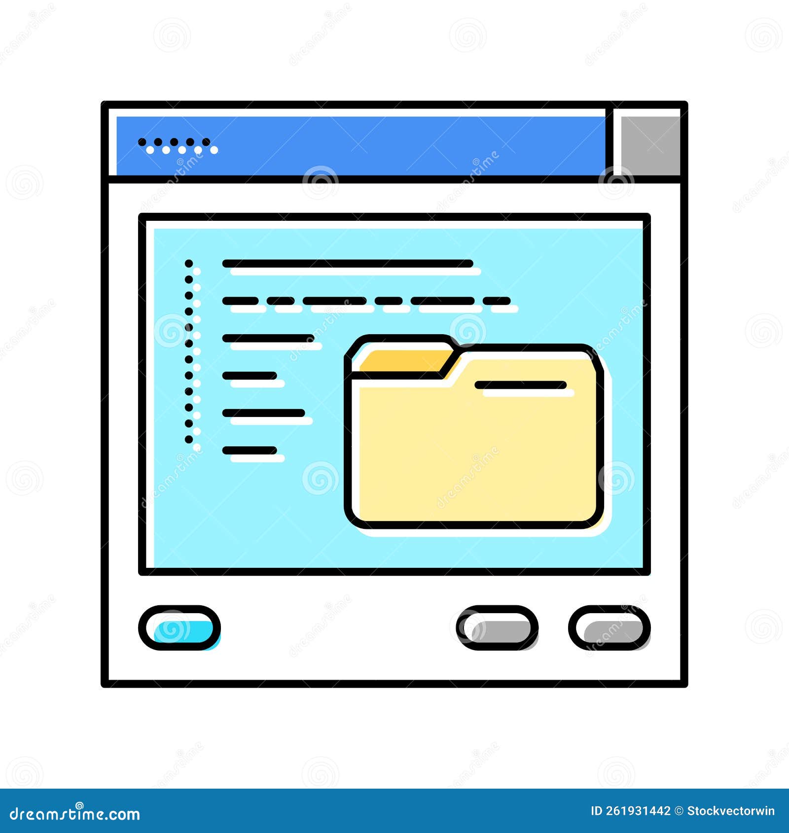 Browse Folder Color Icon Vector Illustration Stock Illustration ...