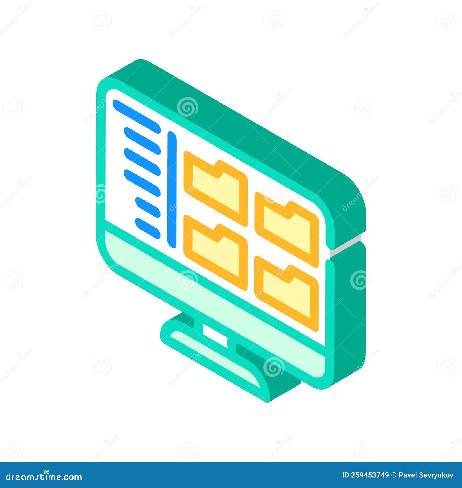 Browse Folder Isometric Icon Vector Illustration Stock Vector ...
